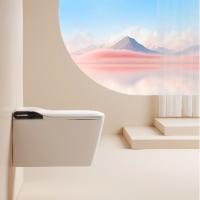 China Modern One Piece Ceramic Rimless Wall-Mounted Hanging Toilet Remote Control P-Trap Smart Intelligent Wall-Hung Seat Heating for sale