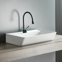 China High Grade Irregular Modern Wall Hung Pedestal Basin Bathroom Vanity Sink Art Hotel Vessel Sink Ceramic Basin With Faucet Hole for sale