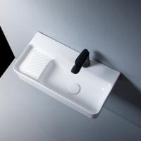 China Luxury Washing Basins Bathroom Sink Wall Hung Ceramic Washbasin Wall Mount Sink for sale