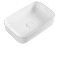 China Wholesale High Quality White Rectangular Ceramic Sink Bathroom Vanity Art Basin for Hotel Bathroom Project for sale