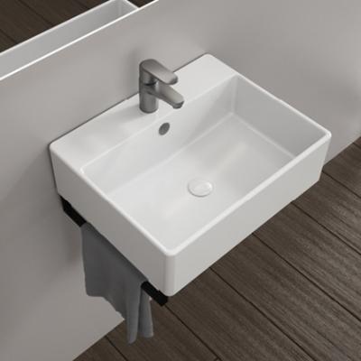 China Aqua Cubic Rectangle Wall Mount or Counter Top Ceramic Washing Bathroom Lavatory Sink for sale