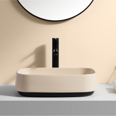 China Aqua Cubic Rectangle Wall Mount or Counter Top Ceramic Washing Bathroom Lavatory Sink for sale