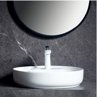 China Ceramic Basin Durable Easy-Clean Surface Home Hotel Bathroom Use Oval Shape Counter Sink for sale