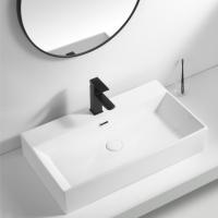 China High Quality Wall Hung Lavabo square Ceramic Small Wash Hand Basin for Bathroom for sale