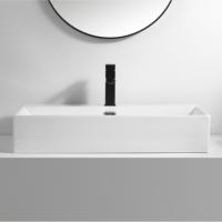 China Rectangle Wall Mount or Counter top Ceramic Washing Bathroom Lavatory Sink for sale