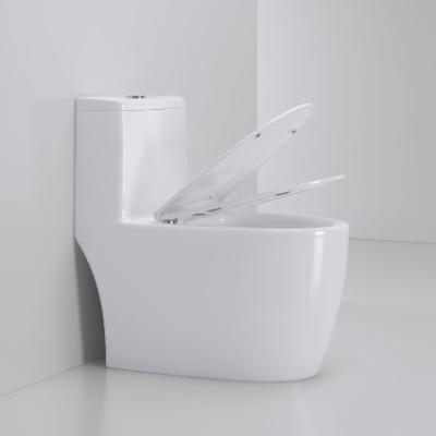 China Floor Mounted New Design Best Sale Porcelain Sanitary Ware Bathroom Ceramic Siphonic One Piece Toilet Bowl for sale