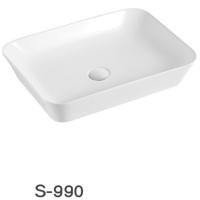 China Modern Ceramic Single Bowl Sink Rich Artistic Rectangular Table Basin Above Counter Installation for sale