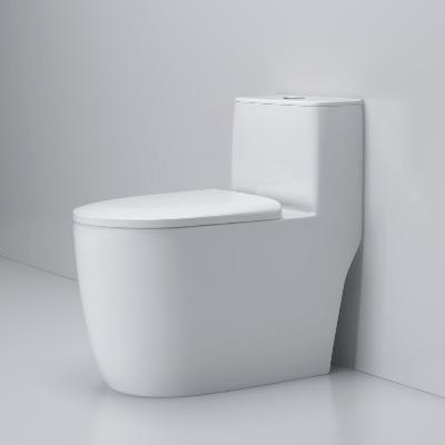 China New Design Modern One Piece Ceramic Toilet Single Hole Vortex Flushing Water Saving Flush Technology P-Trap Single Piece Toilet for sale