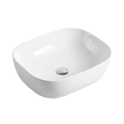 China New Arrival White Handmade Rectangular Ceramic Basin Stone Art Design for Home Villa Hotel Washrooms European Style for sale