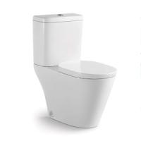 China Sanitary Ware Water Closet Washdown Ceramic Bathroom Rimless P Trap Two Piece Toilet for sale