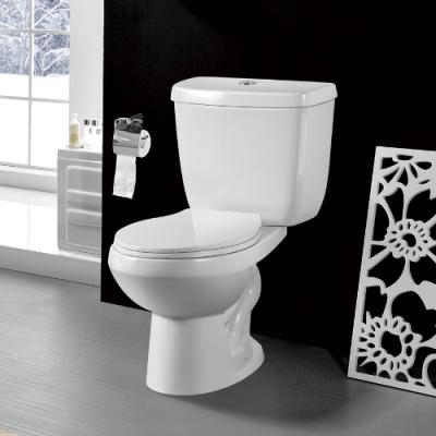 China Modern Two-Piece Flush Toilet for Hotel Supermarket Bathrooms Easy Clean Separates Toilet Remote Ceramic Toilet Seat Included for sale