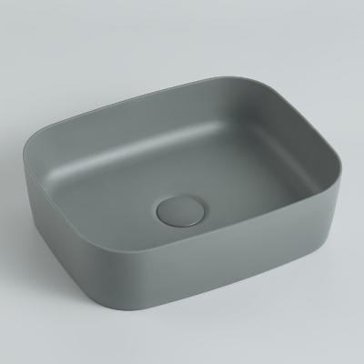 China Modern Design Rectangular White Color Lavatory Bathroom Apartment Sink Lavatory Wash Basin for sale