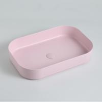 China Wholesale Color Vessel Basin Counter Top Wash Basin Bathroom Melamine Lavabo Basin in pink for sale