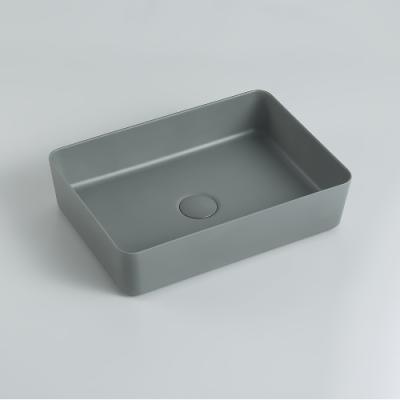 China Melamine Basin Rectangular Ceramic Basin for Bathroom Glossy Color Rectangular Washbasin Bathroom Sink for sale