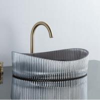 China Customized Colors Glass Counter Top Sinks Crystal Basin Bathroom Wash Basin for sale