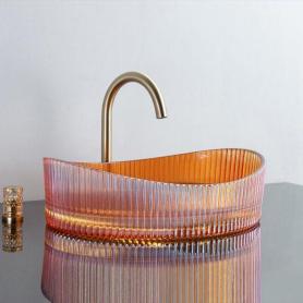 China Various Colors Wall Mounted Round Bathroom Glass Basin for sale