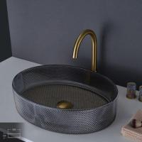 China Italy Style Luxury Crystal Glass Sink Bathroom Counter top Colorful Diamond Vessel Art Tempered Glass Wash Basin for Hotel Home for sale