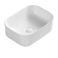 China Luxury White Bathroom Ceramic Rectangle Undermount Bathroom Sinks Wash Basin Under Counter Hotel Basin Sink for sale