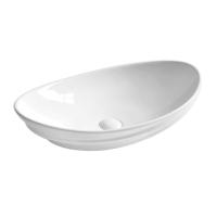 China Factory Customized Modern Oval Shape Glossy Lavatory Sink Ceramic Material For Bathroom Decoration for sale