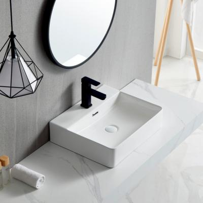 China High Quality Sanitary Ware Countertop White Bathroom Vanity Vessel Sinks Wash Art Basin Ceramic Sink for Hotel Project for sale