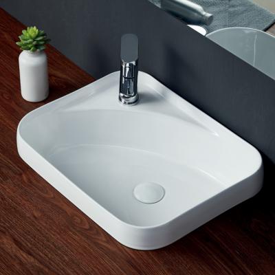 China Modern Style Single-Hole Ceramic Table Top Wash Basin Commercial Hotel Bathroom Sink Furniture From Morden for sale
