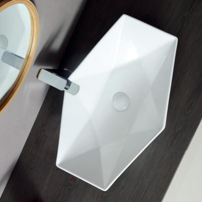 China Manufacturer Direct Sale Ceramic Basin Above Mount Top Basin for Bathroom for sale