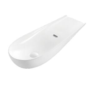 China Wholesale ALLWELL Oval Ceramic Wash Basin Above Counter Mounted Bathroom Sink for sale
