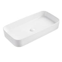 China ALLWELL Hot Sale Wash Basins Sink Bathroom Square Shape Ceramic Bathroom Basins Sanitary Ware Sink Basins for sale