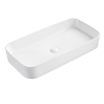 China ALLWELL Hot Sale Wash Basins Sink Bathroom Square Shape Ceramic Bathroom Basins Sanitary Ware Sink Basins for sale