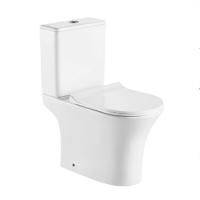 China Made in China Bathroom Cream Wind Sanitary Ware Two Piece Toilet Set WC Two Piece Floor to Floor Round Toilet for sale