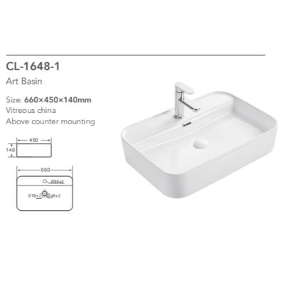 China Best Quality Most Popular Sanitary Ware White Color Semi Inset Ceramic Art Basin for sale