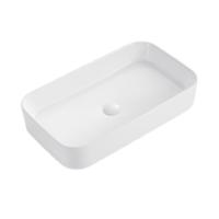 China Modern Elegant Square White Ceramic Wash Basin Easy Clean Sink for Dining Bathroom Hotel Living Room for sale
