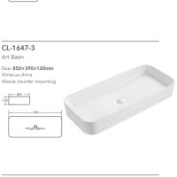China Sanitarywares Bathroom Above Counter Ceramic Art Basin Matte White Wash Basin Sink for Hotel Apartment Bathroom for sale