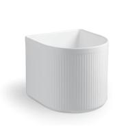 China White Ceramic Hanging Washroom Basin Wall Hung Round Bathroom Sink Wall Mounted Sanitary Ware for Hotel Project for sale