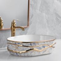 China Modern Quality Hotel Bathroom Sanitary Ware Customizable Counter Top Basin Sink Gold Black White for Washroom for School for sale