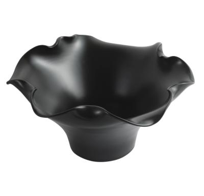 China Luxury New Design Sanitary Ware Table Top Black Washbasin Art Bathroom Sink Ceramic Wash Basin for Hotel for sale