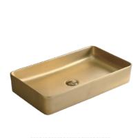 China Electroplated Modern Ceramic Bathroom Sinks Gold Colored Wash Basin Bathroom Cabinet Sink for sale