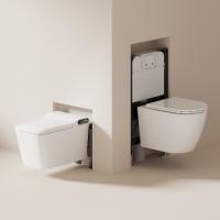 China Smart Bathroom Bidet Toilet Automatic Open/Close Heated Seat Night Light Flush-Built-In Features Remote Control for sale
