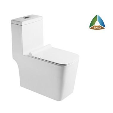 China Hot Selling Luxury SASO Certified One-Piece Ceramic Toilet Square Shape Siphonic Modern Design Elongated Bowl 1pc for sale