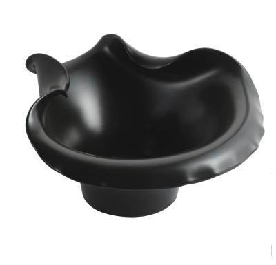 China Beautiful Design Ceramic Irregular Ripples Black Above Counter Art Wash Basin For Bathroom Washroom Hotel for sale