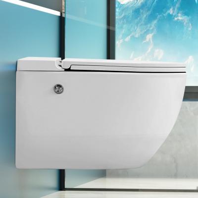 China Luxury European Sanitary Ware Wall Hung Wc White Tankless Toilet Bowl Bathroom Ceramic Wall Hung Toilet for sale