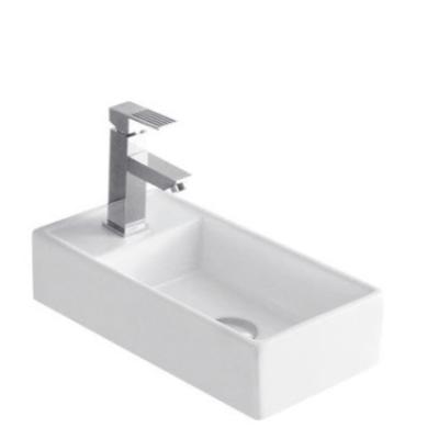 China Smooth Surface Ceramic Rectangle Shape Countertop Table Wash Ceramic Basin For Washroom Bathroom Hotel Toilet for sale