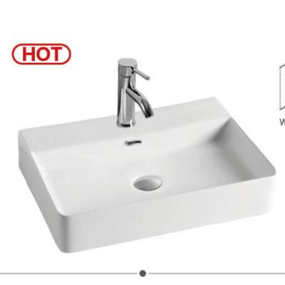 China Modern Luxury Design Wall Hung Art Basin  Commercial Hotel Washroom Ceramic Sink Easy to Clean for sale