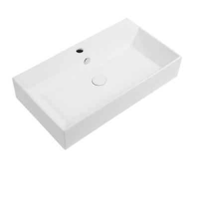 China Modern Style Ceramic Art Hand Wash Basin Easy Mount Rectangle-Shaped Single Bathroom Sink For Hotel Home for sale