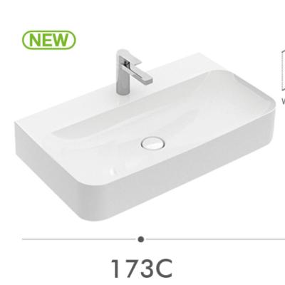 China Modern Eco-Friendly White Ceramic Wall Hung Bathroom Washroom Sink for Hotel School Apartment Projects for sale