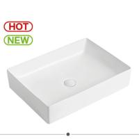 China Modern High Quality Rectangular Shape Sanitary Ware Hand Wash Basin Countertop Basin For Bathroom Washroom Hotel Home Apartment Garden for sale