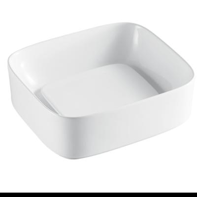 China High Quality Glossy Ceramic White Modern Design Style Single-Hole Basin Countertop Sink for Home Washroom Bathroom Hotel Usage for sale