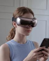 China Smart Eye Massager with Heat and Bluetooth, Foldable Visual Heating Eye Mask with 8-Zone Airbags for Eye Strain, Dark Circles & Dry Eyes for sale