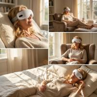China Smart Eye Massager with Heat and 8-Zone Airbags, Foldable 3D Bluetooth Heated Eye Mask for Dark Circles, Eye Strain & Dry Eye Relief for sale