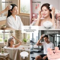China Waterproof Electric Head Massager with 635nm Red Light Therapy & Patented Synchronized Kneading Tech for sale